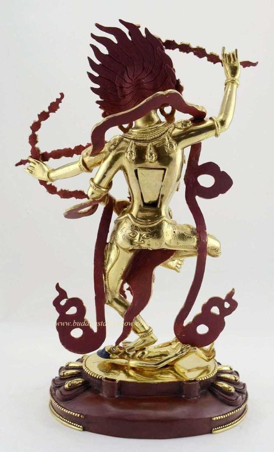 Gold Gilded 15" Dancing Red Tara Statue (Kurukulla)