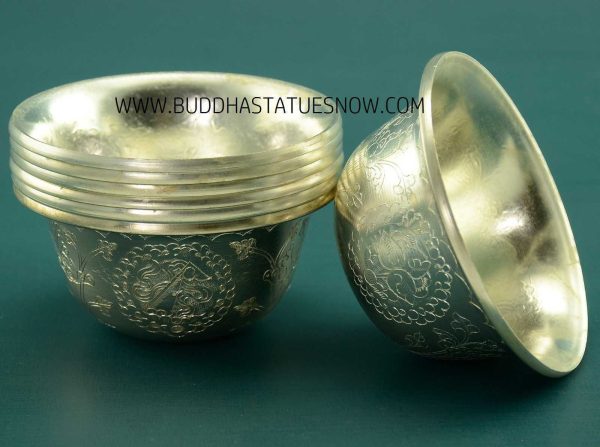 Silver Offering Bowls, 3.5" Set of 7, Handmade, Silver Plated